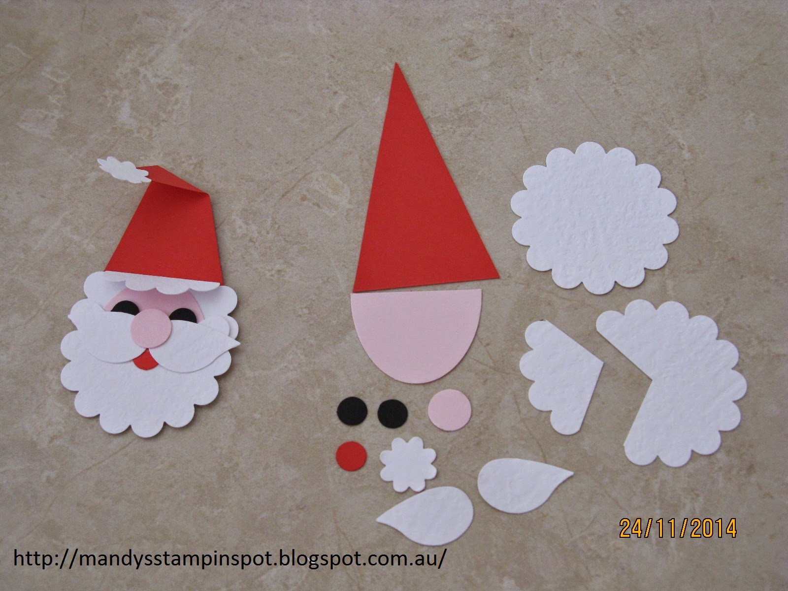 Mandy's Stampin Spot: Stampin Up Christmas Santa punch art