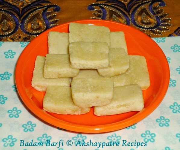 Vidya's Recipes: Badam burfi recipe - Almond barfi recipe