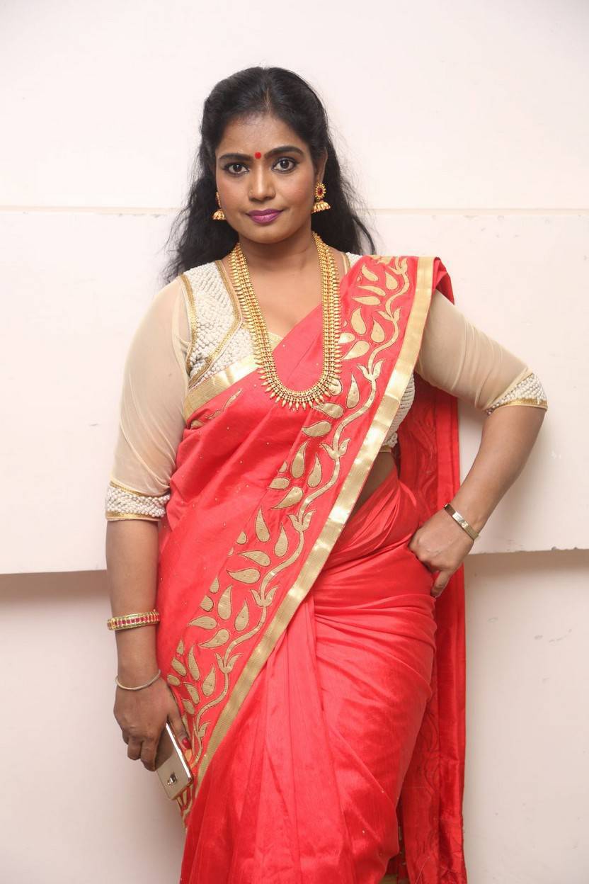 Jayavani Latest Hot Cleveage Spicy Red Traditional Saree PhotoShoot ...