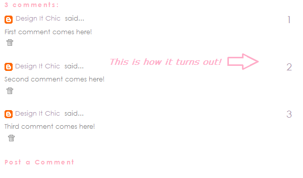 Design it Chic: Numbering Post Comments
