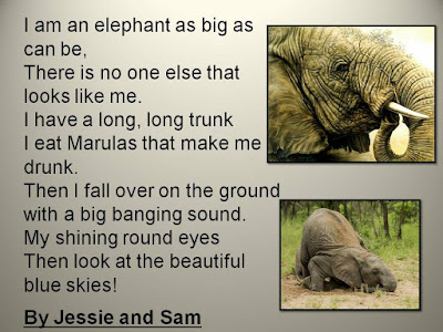 Mrs. Whillier's Wonder kids!: Elephant Poems