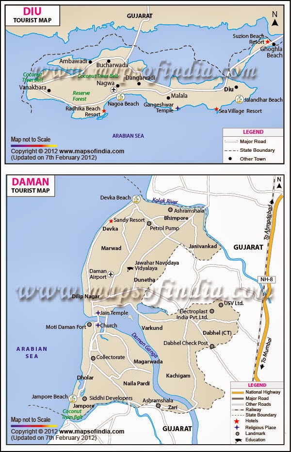 Travelogues in Hindi : Tourist Places in Daman-Diu दमन और दीव के पर्यटक ...