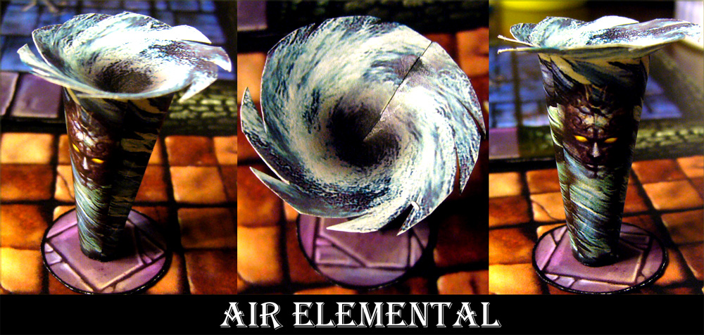 Fantasy Paper Miniature Models: Air, Fire, Water, Earth Elementals!