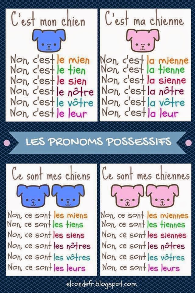 Le français pour tous: Les pronoms possessifs