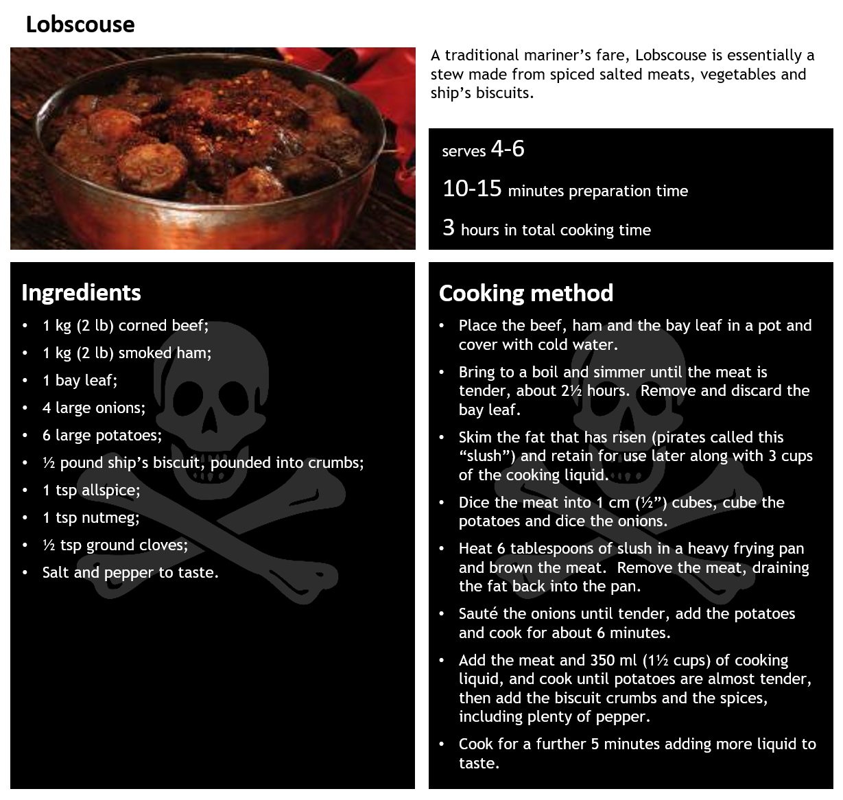 Tastes Of History: Dishes for a Pirate Banquet