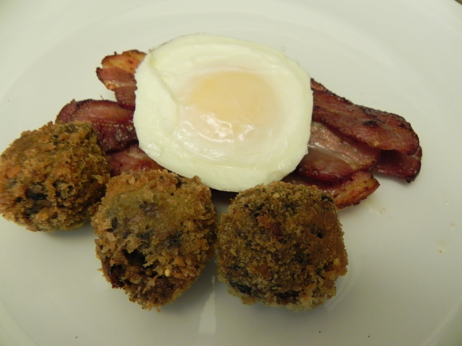Marymade: Haggis Bon Bons with smoked bacon and poached egg