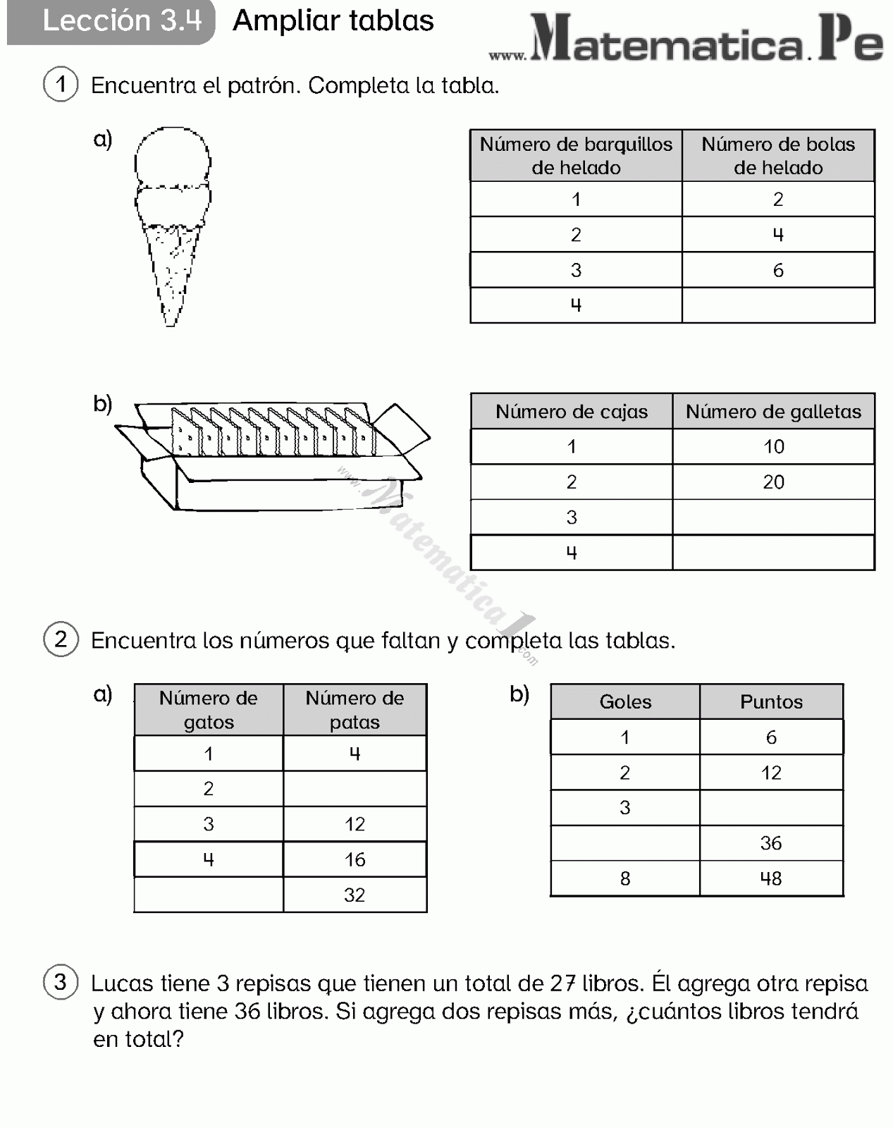 PATRONES E INCOGNITAS EJEMPLOS RESUELTOS DE MATEMATICA 3–TERCERO BASICO PDF