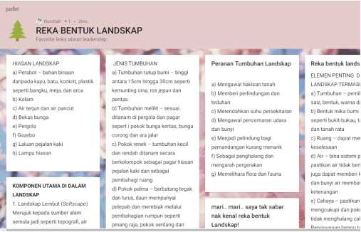 MSP3062 - PENDIDIKAN SENI DAN TEKNOLOGI: Minggu 8 - Padlet