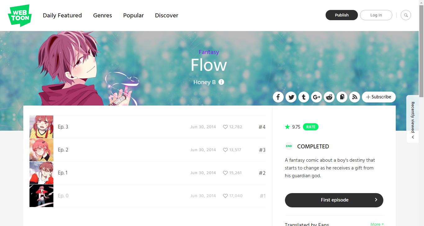 Flow by Honey B (Webtoon Review) ~ a slice of life