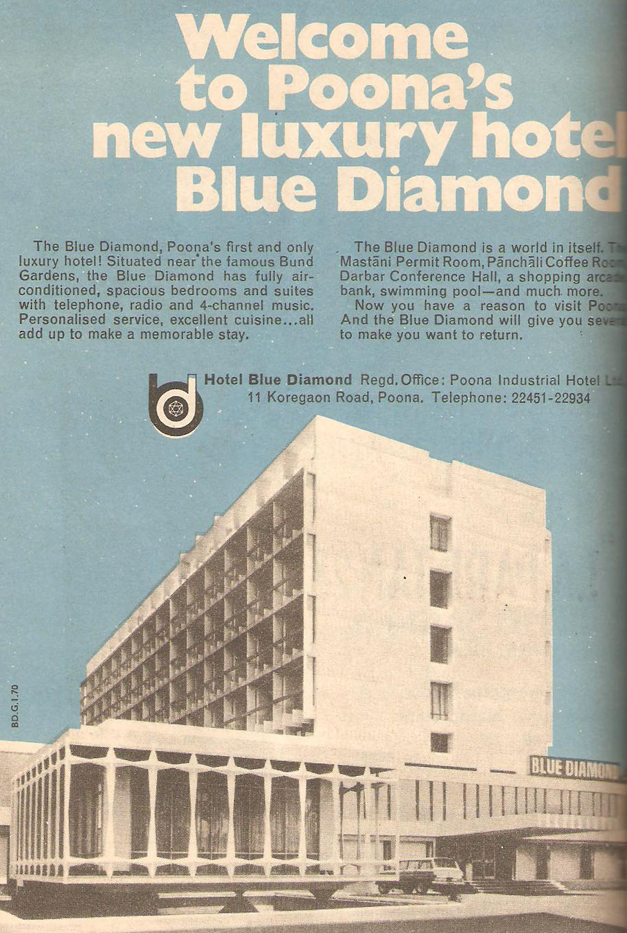 Hotel Blue Diamond Vintage Advertisement - Classic Indian Advertisements