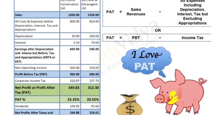 Wealth Vidya - Learn Wealth Creation through Value Investing: Profit After Tax (PAT) Example Slide
