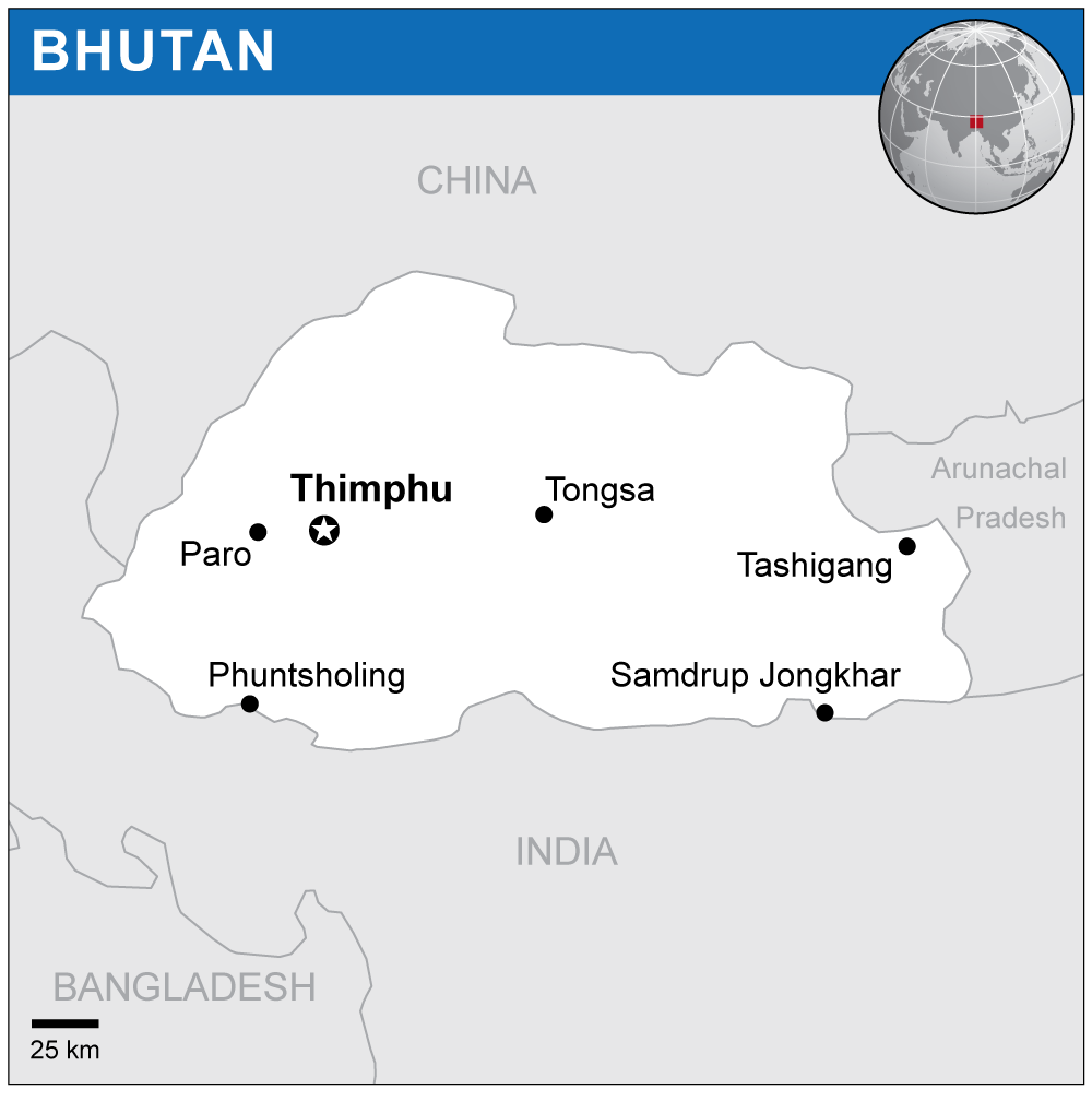 Geography Blog: Map of Bhutan