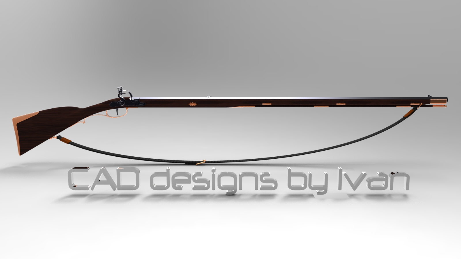 CAD designs by Ivan: Flintlock long rifle 3D model (free CAD download file)