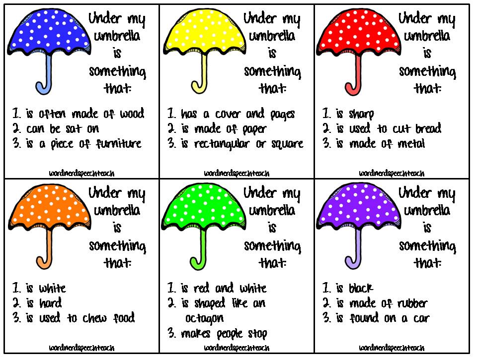 Word Nerd Speech Teach: Rain, Rain, Go Away!