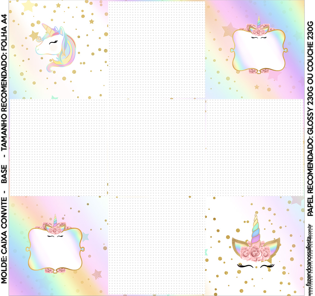 Unicorn and Rainbow: Free Printable Boxes. - Oh My Fiesta! in english