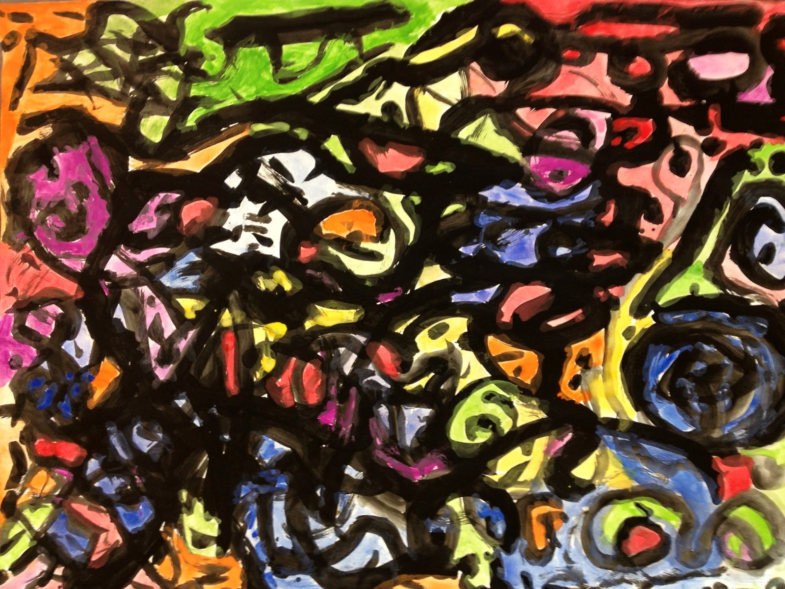 Art at Hosmer: Collaborative Line & Color Paintings