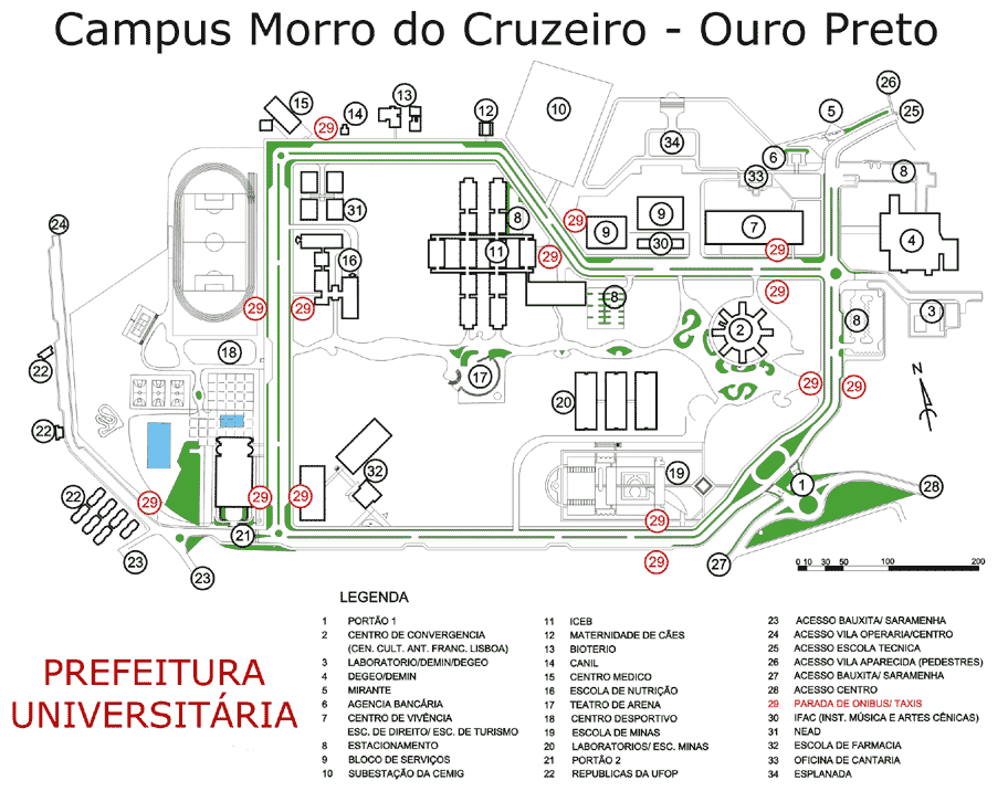 REPUBLICA 100 JUIZO: UFOP: Mapas do Campus Ouro Preto