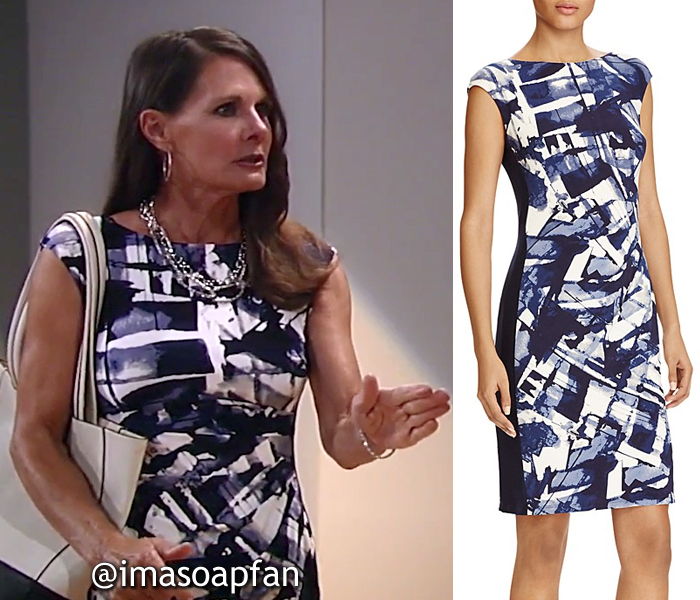 Lucy Coe's Blue and White Abstract Print Dress - General Hospital ...