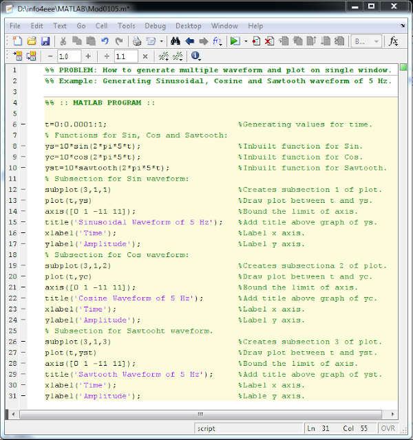 How to generate multiple waveform and plot them on single window in ...