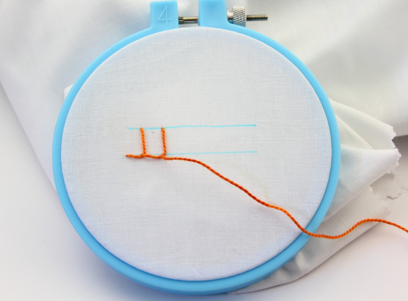 big B: 100 stitches - blanket stitch and feather stitch