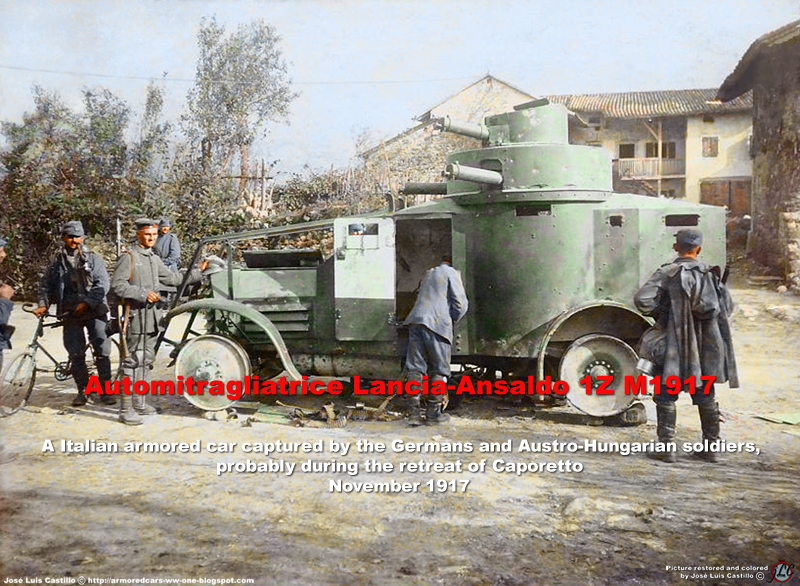 Armored Cars in the WWI: Automitragliatrice Lancia-Ansaldo 1Z M1917 ...