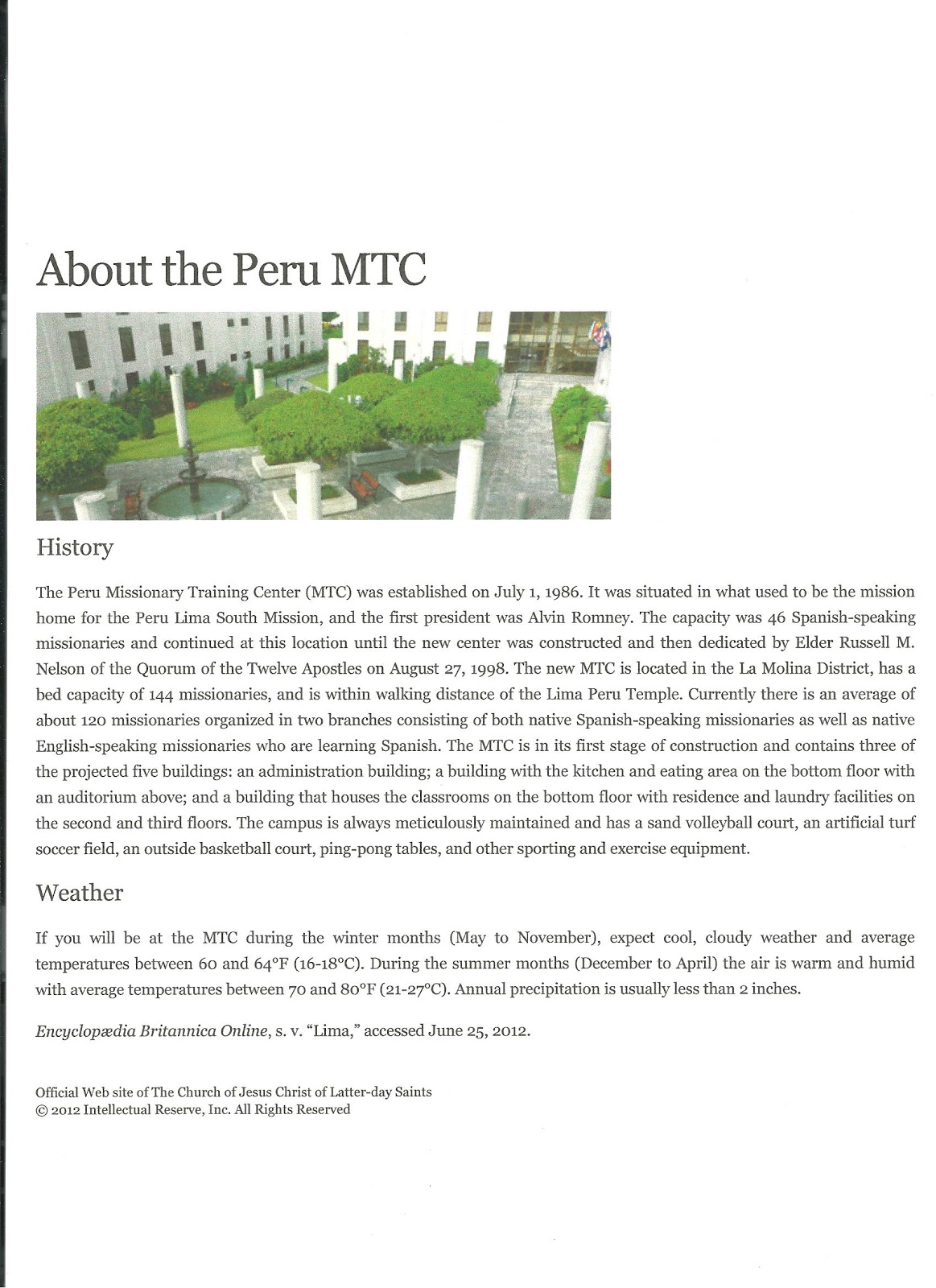 Elder Hackleman, Peru Lima West Mission: Peru MTC