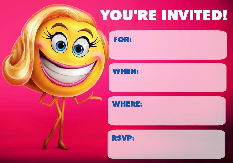 Musings of an Average Mom: Emoji Movie Invitations