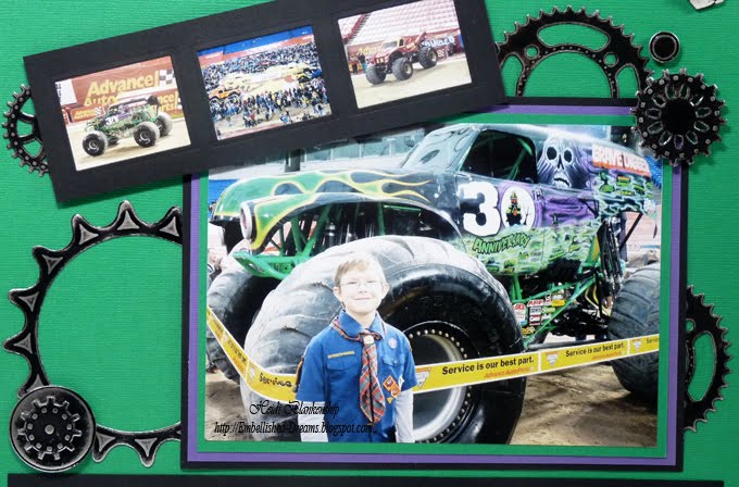 Embellished Dreams: Monster Jam Scrapbook Layout