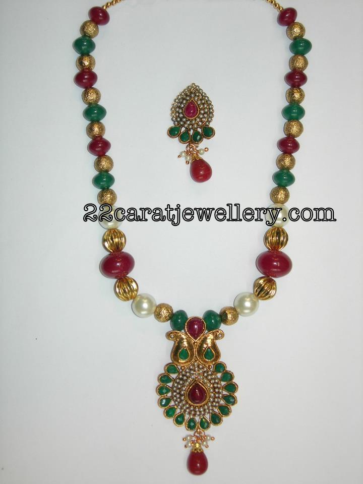 Colored Beads Long Chains - Jewellery Designs