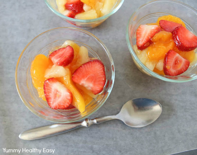 Quick 4-Ingredient Peach Fruit Salad - Yummy Healthy Easy