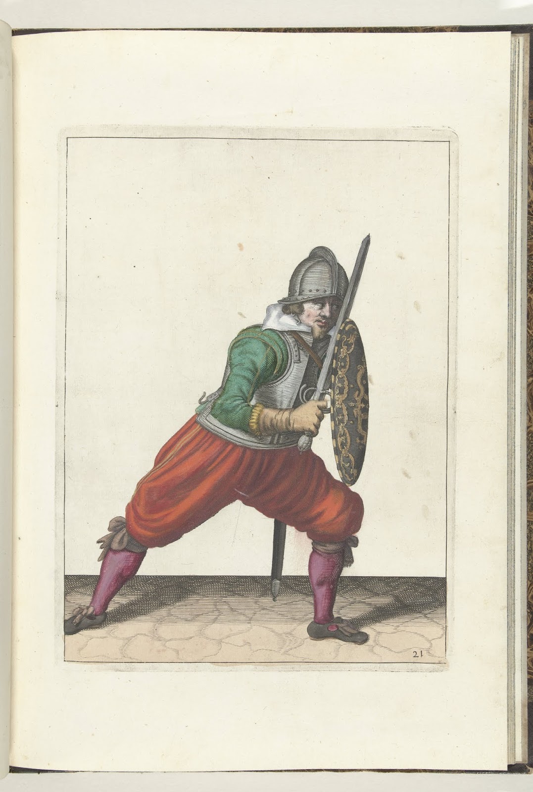 Adam van Breen: Exercise with rapier and shield, nr 21 (1618)