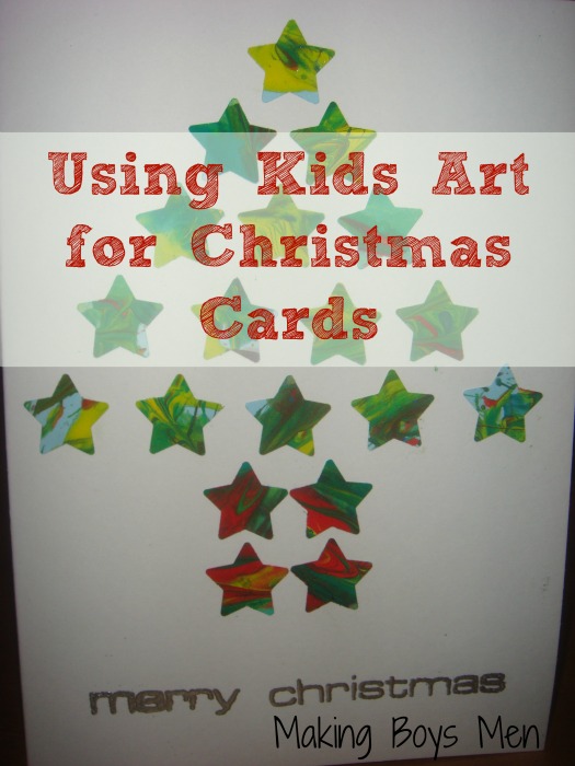 Making Boys Men: Using Kids Art for Christmas Cards