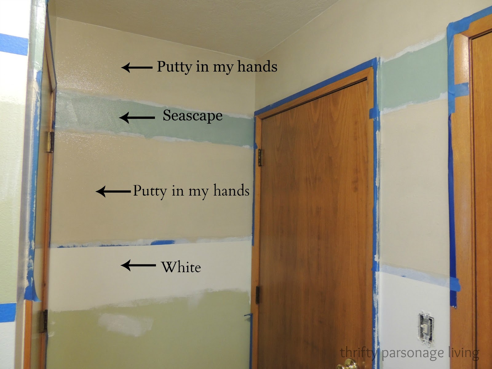 Thrifty Parsonage Living: PAINTING HORIZONTAL STRIPES ON WALLS (DIY)