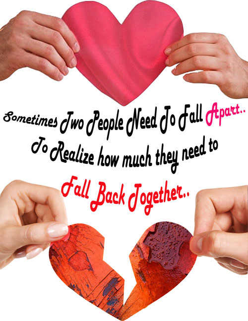 Visual Design: Sometimes two people need to fall apart.. to realize how ...