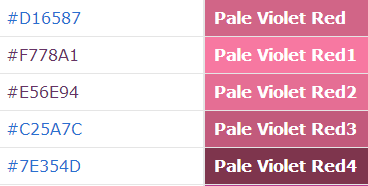 Pale Violet Red Color Penyeri Blog