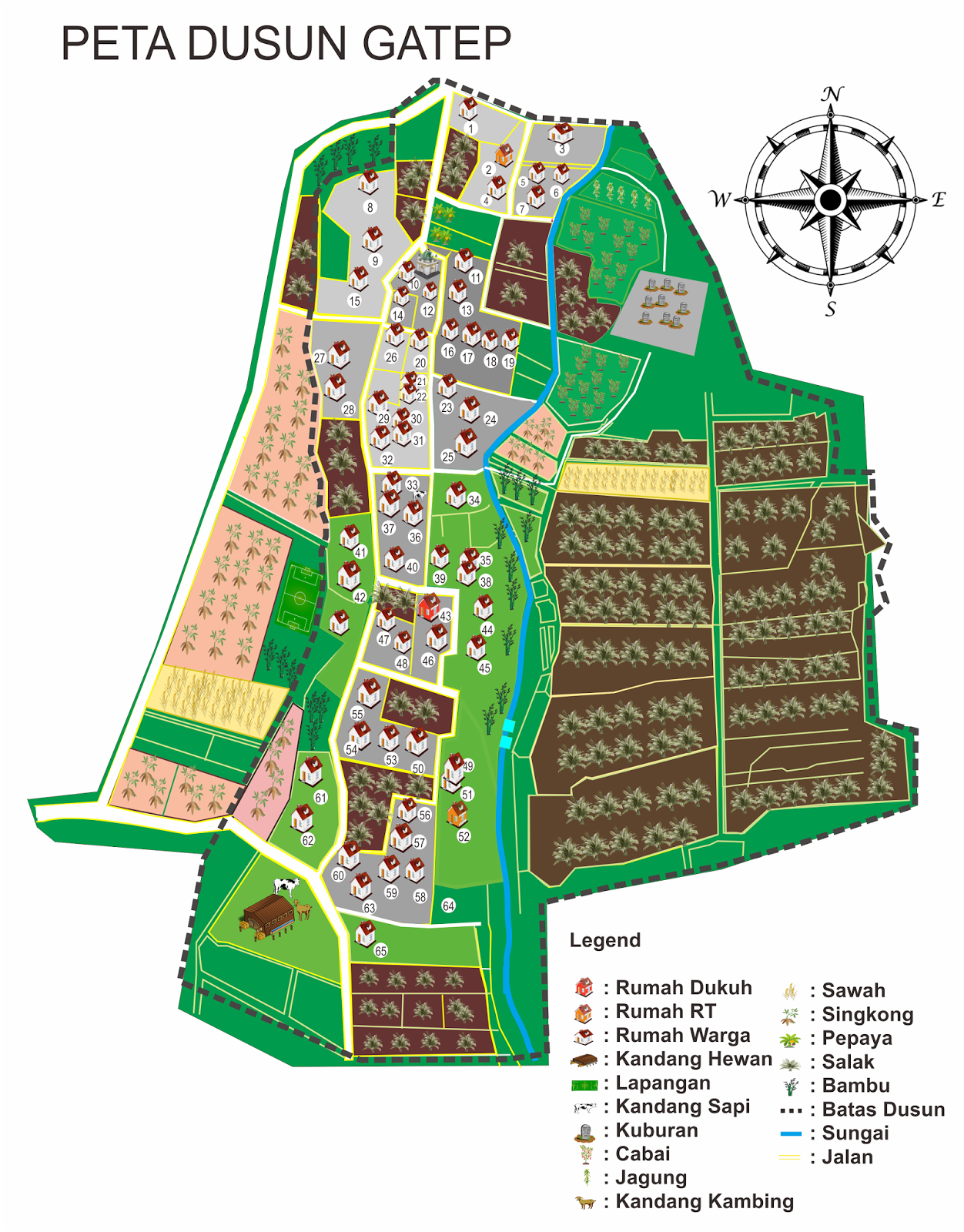 Peta Dusun Gatep - Gatep Purwobinangun