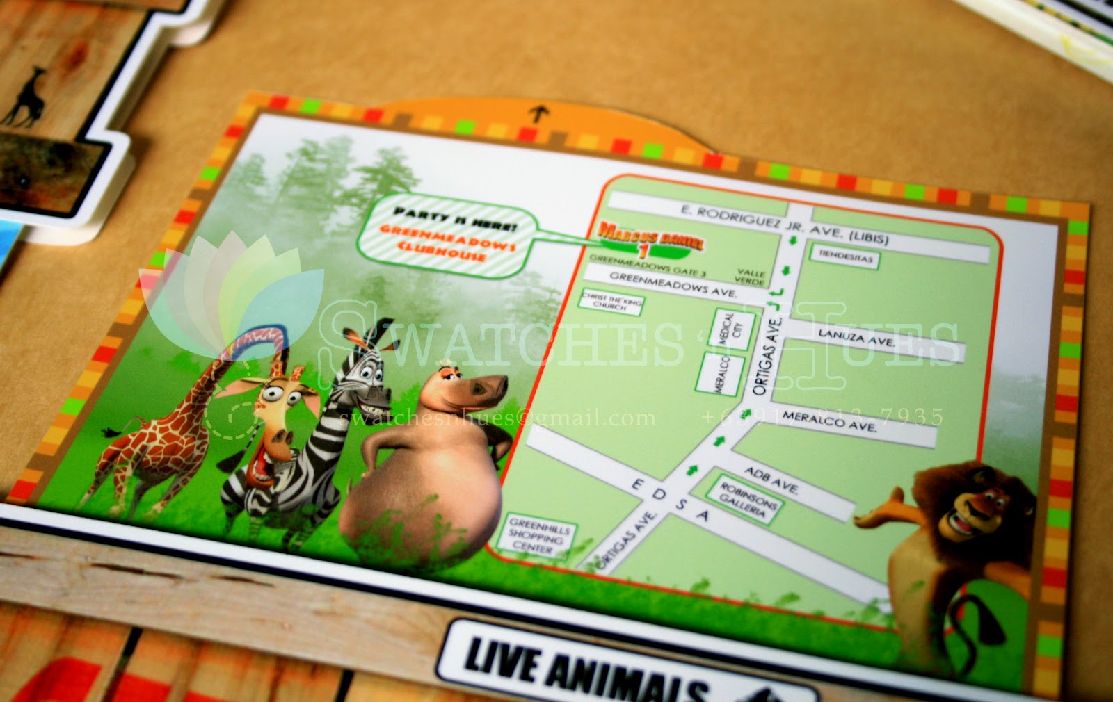 Swatches & Hues : Handmade with TLC: Madagascar themed birthday invitation