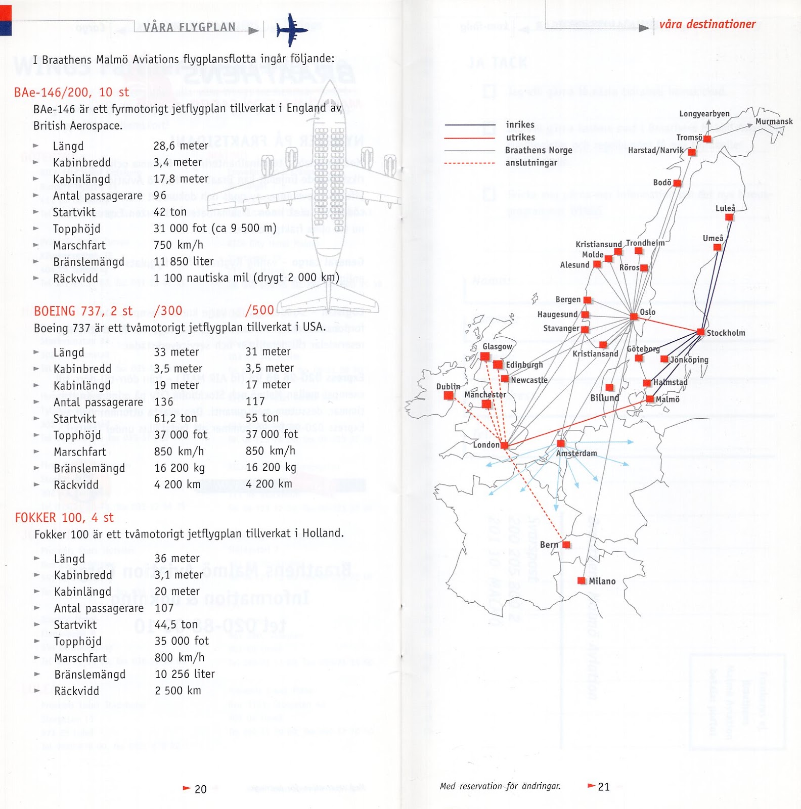 Airline memorabilia: Braathens Malmö Aviation (1999)