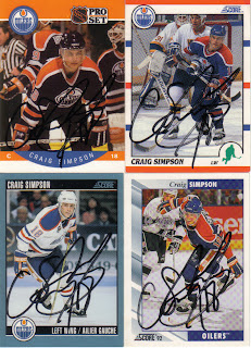 Hell's Valuable Collectibles: Craig Simpson: 4 Autographed Cards