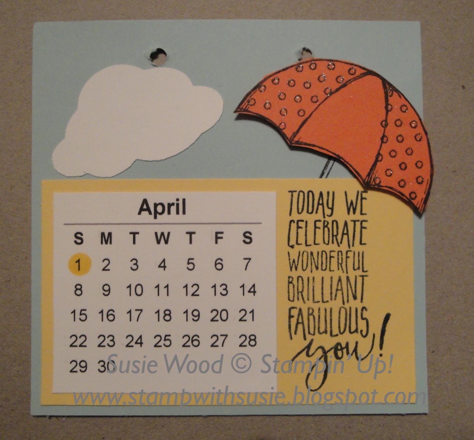 Stamp with Susie: April Calendar page