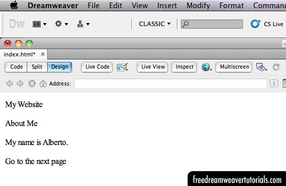 Free Dreamweaver Tutorials Adding And Formatting Text Getting