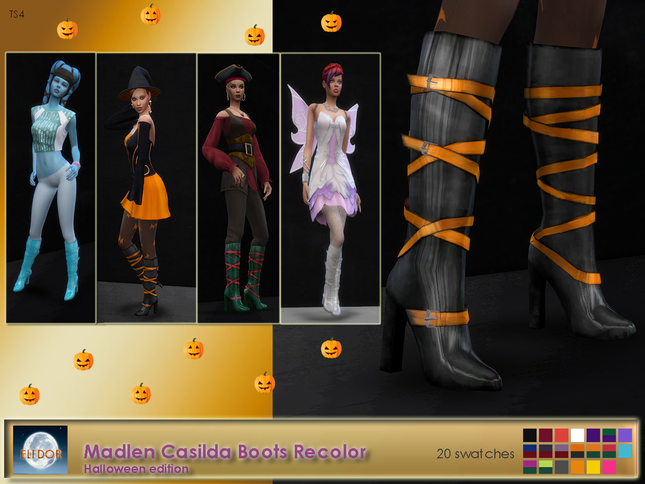 Madlen Casilda Boots Recolor - Halloween edition - ELFDOR