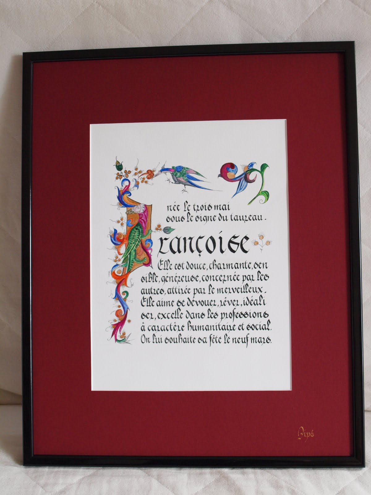 Mes calligraphies: Un cadeau personnalisé : votre prénom