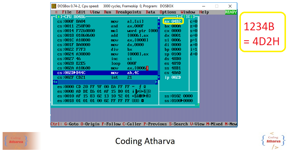 58 Program To Convert Bcd Number To Hexadecimal Number In 8086 Microprocessor ~ Coding Atharva