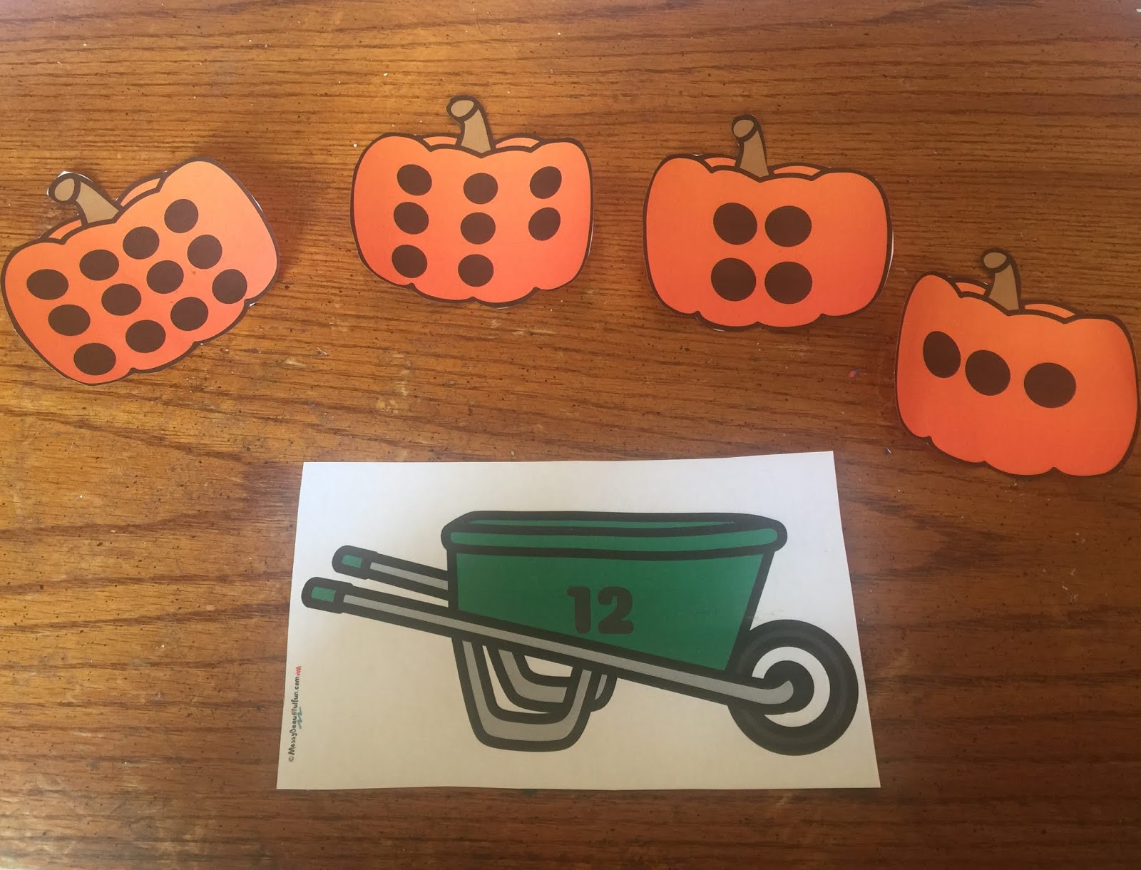 Messy, Beautiful, Fun: FREE Worksheet Wednesday: Pumpkin Number Match 1-20