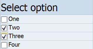 SAP ABAP Central: Variations Of Selecting Multiple Options From A List