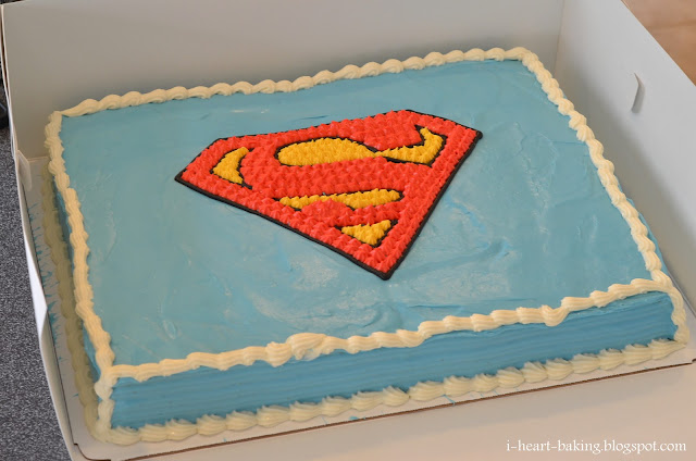 i heart baking!: superman birthday cake - white cake filled with ...