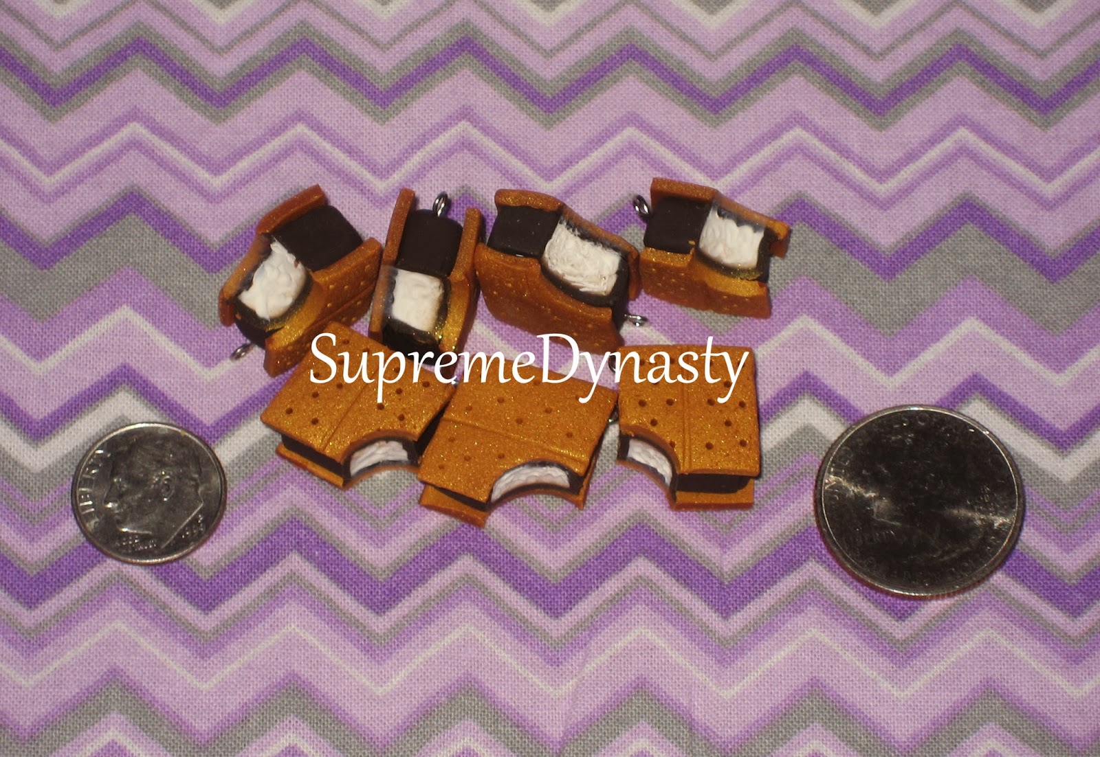 Supreme Dynasty: Russell Stover Smores Charms made with Polymer Clay
