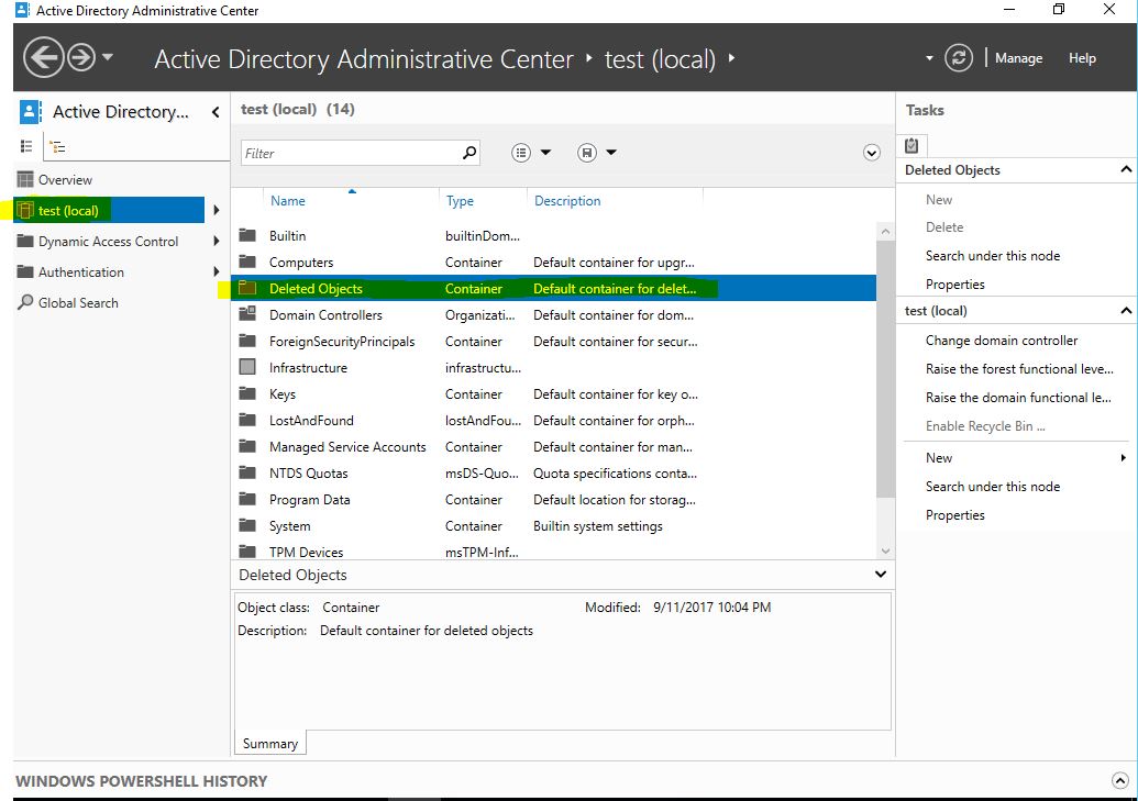 Recovery AD User (Active Directory objects) using Active Directory ...