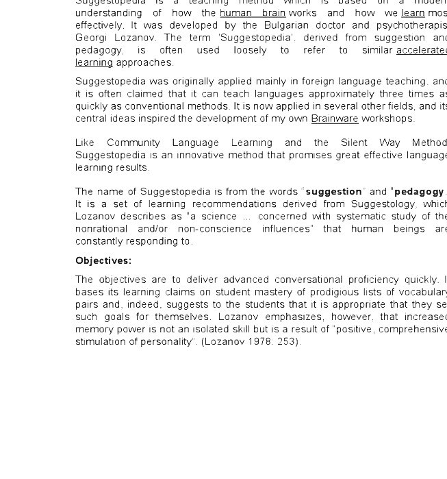 Suggestopedia - Accelerated Learning Methods